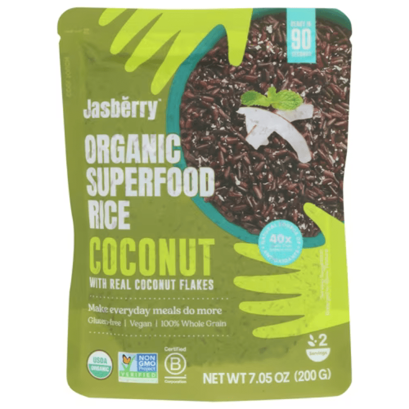 Jasberry Organic Ready to Eat Coconut Superfood Rice, 7.05 oz | Supermarket Italy