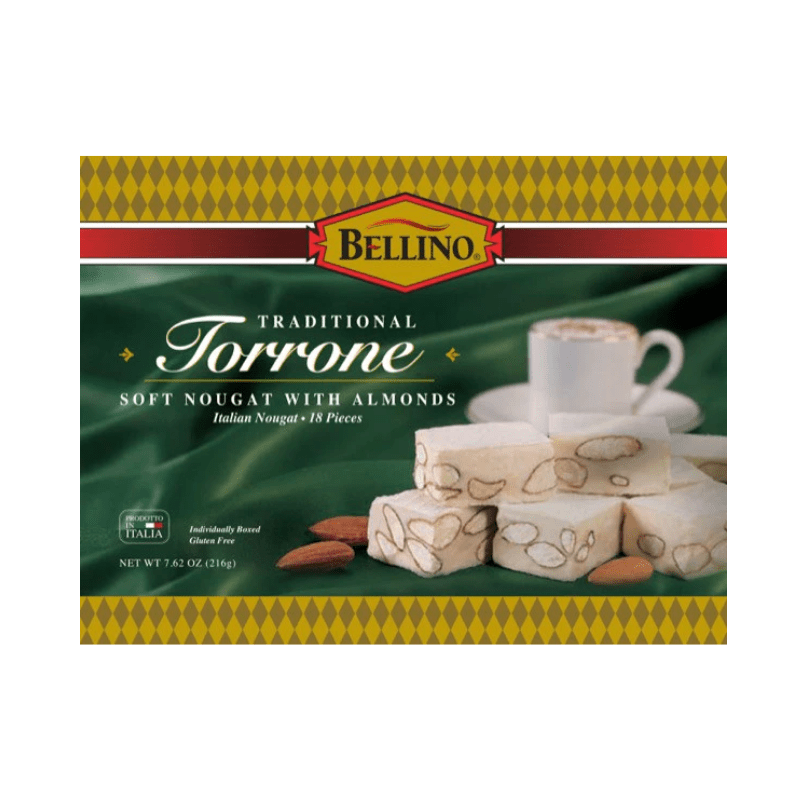 Bellino Torrrone Soft Nougat with Almonds, 18 Pieces | Supermarket Italy