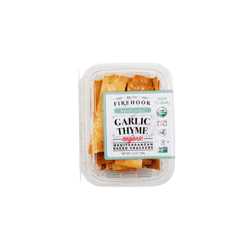 Firehook Organic Garlic Thyme Baked Crackers, 5.5 oz | Supermarket Italy