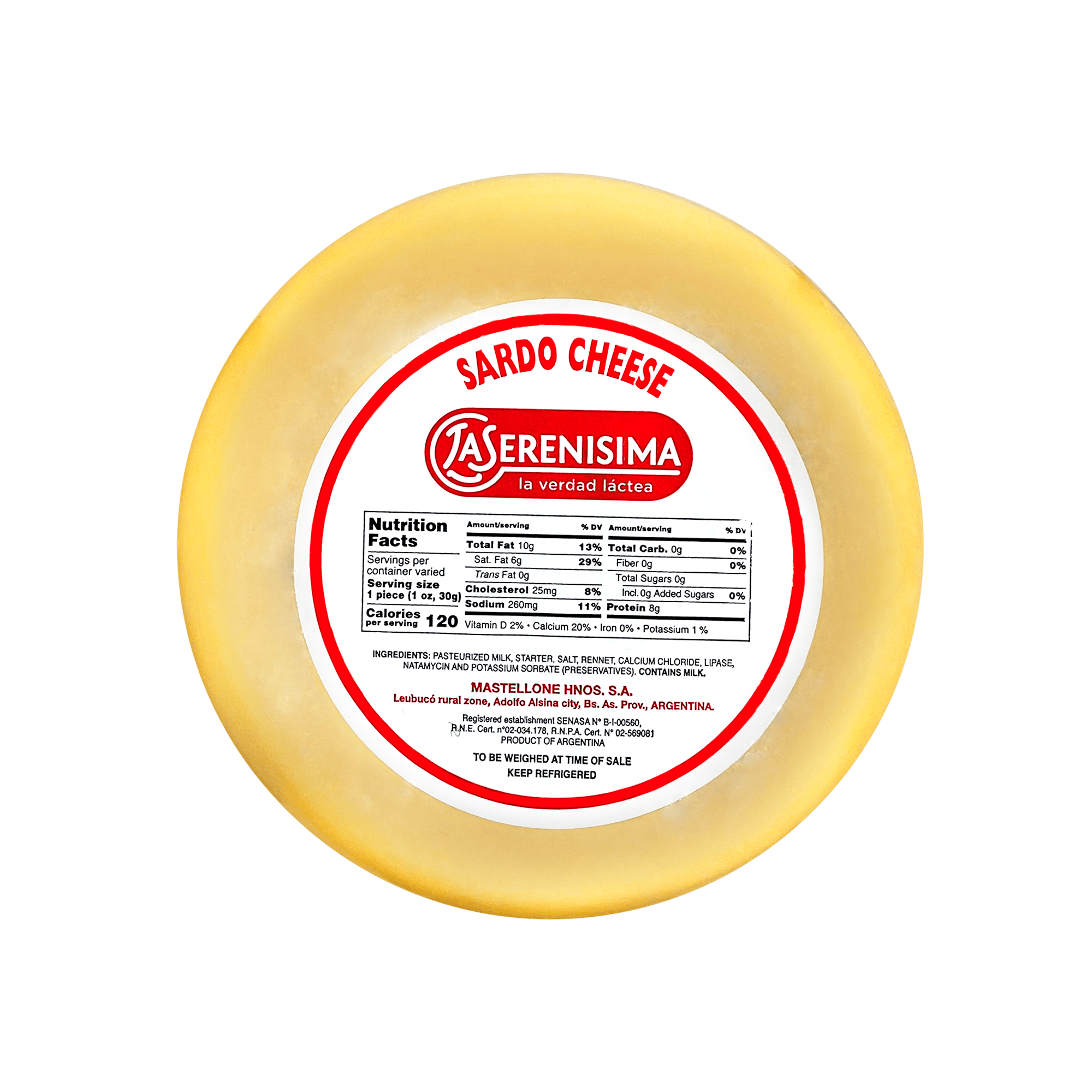 La Serenissima Sardo Cheese, 7 Lbs | Supermarket Italy