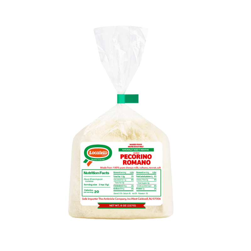 Locatelli Grated Pecorino Romano Cheese, 8 oz | Supermarket Italy