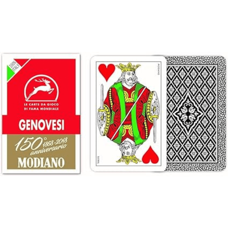 Modiano Genovesi Red Italian Playing Cards, 1 Deck | Supermarket Italy
