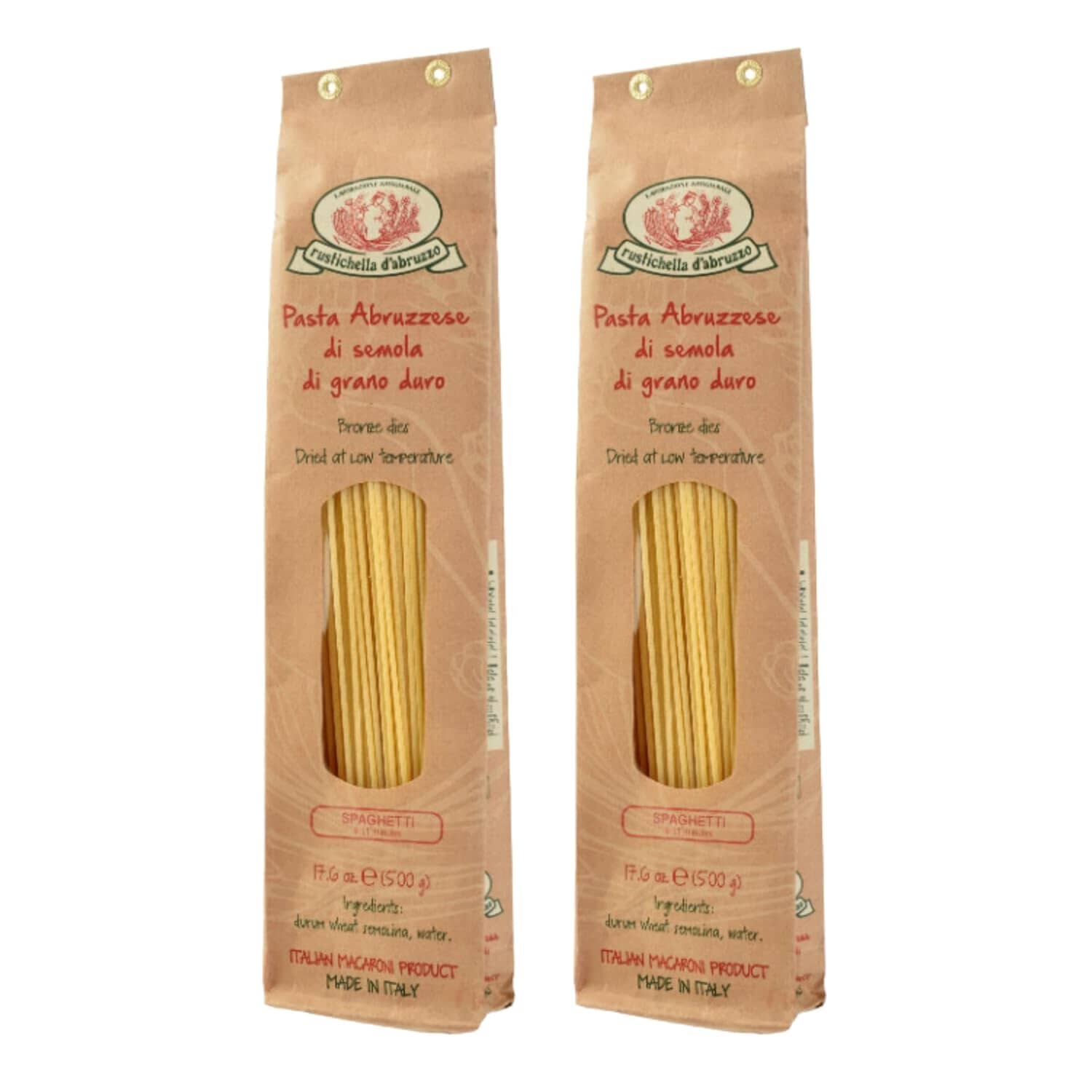 Rustichella D'Abruzzo Spaghetti, 17.6 oz (500g) [Pack of 2 ...