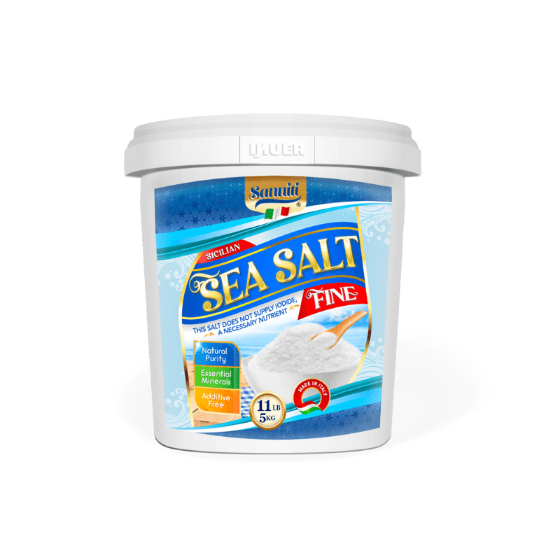 Sanniti Fine Sicilian Sea Salt bucket, 11 Lbs | Supermarket Italy