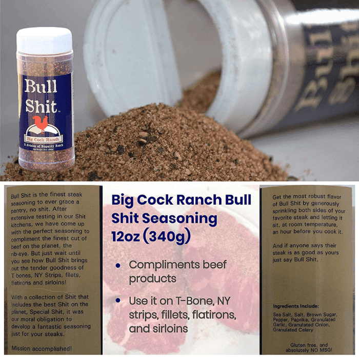 Big Cock Ranch Bull Shit BBQ Seasoning, 11 oz | Supermarket Italy
