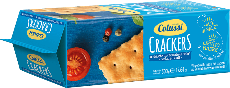 Colussi Reduced Salt Crackers, 17.6 oz (500g) | Supermarket Italy