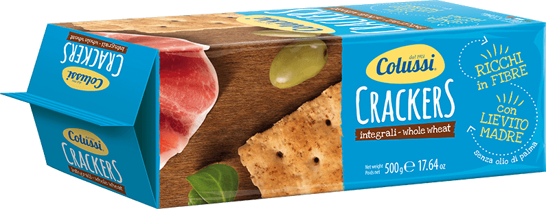 Colussi Whole Wheat Crackers, 17.6 oz (500g) | Supermarket Italy
