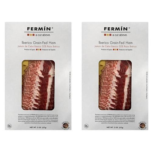 Fermin 50% Iberico Grain Fed Ham Pre-Sliced 2 Pack, 2 oz [Refrigerate ...