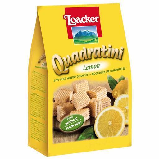 Loacker Quadratini Lemon Cube Wafers, 8.8 oz | Supermarket Italy