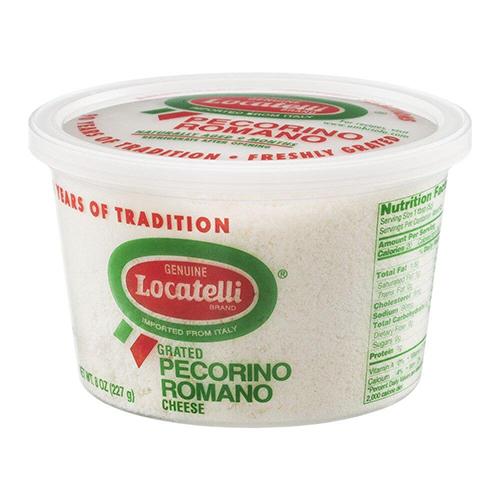 Locatelli Pecorino Romano Grated Cheese Cup, 8 oz | Supermarket Italy