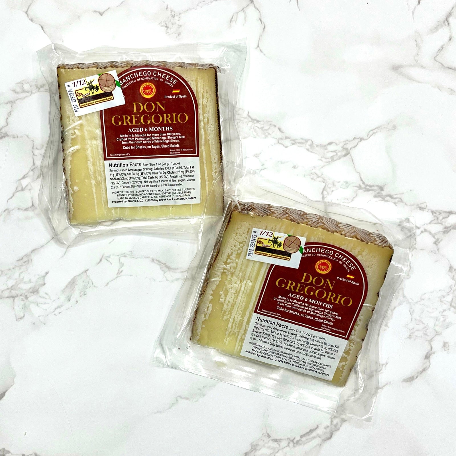 Manchego Aged 6 Months Cheese Wedge, 8.8 oz (PACK of 2) | Supermarket Italy