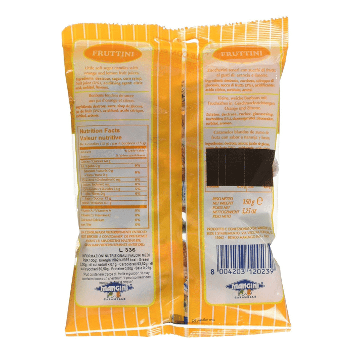 Mangini Fruttini Sugar Caramelle, 5.29 oz [Pack of 3] | Supermarket Italy