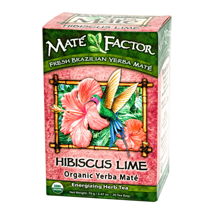 Mate Factor Hibiscus Lime Organic Yerba Mate, 20 Count | Supermarket Italy