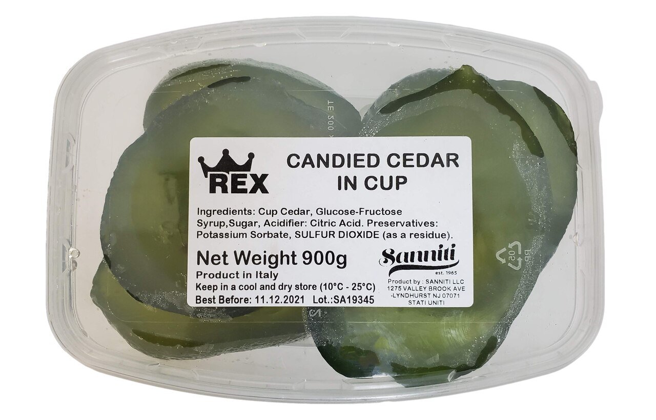 Rex Candied Citron Cedro Halves in Cup, 2 lbs | Supermarket Italy