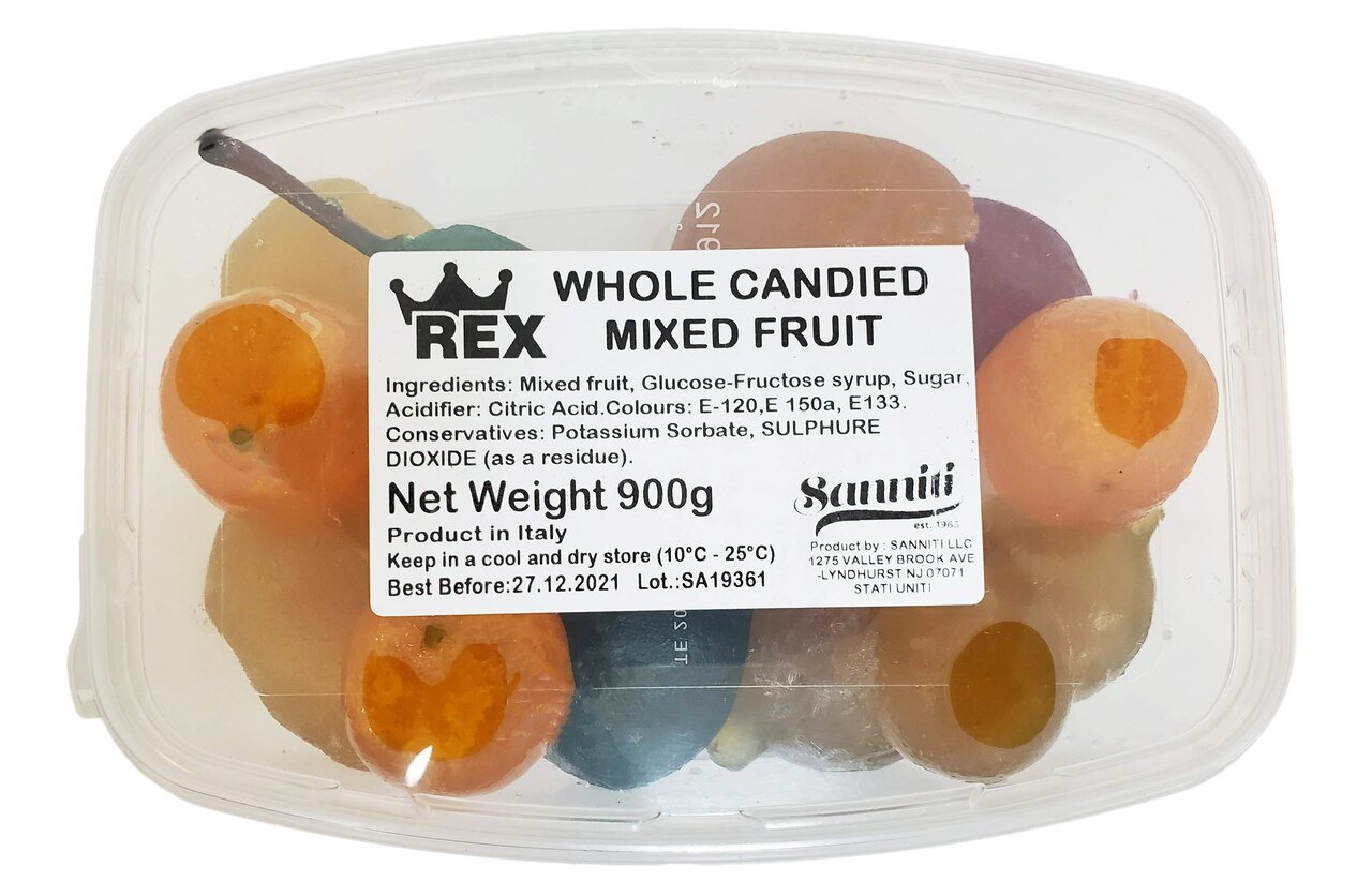 Rex Whole Candied Mixed Fruit, 900gr (2 lbs) | Supermarket Italy