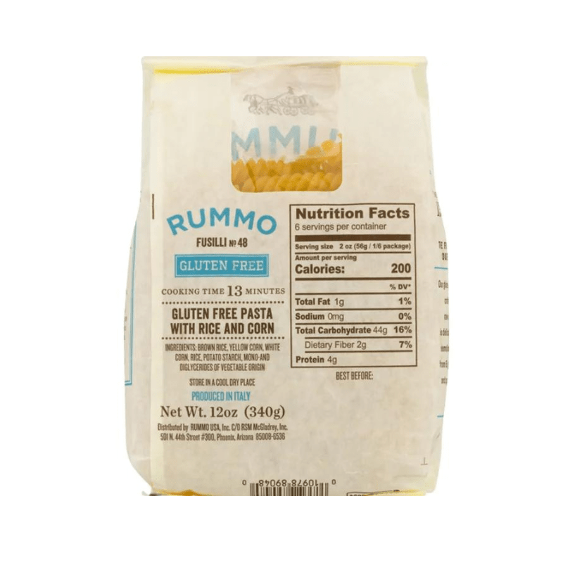 Rummo Gluten Free Fusilli, 12 oz | Supermarket Italy
