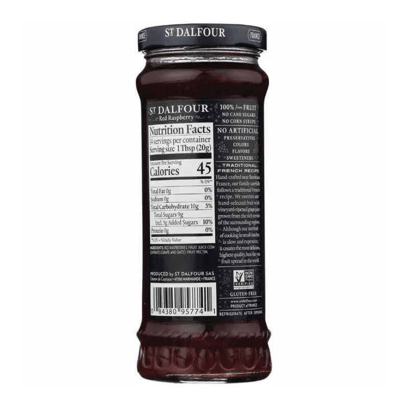 St Dalfour Red Raspberry Fruit Spread, 10 oz | Supermarket Italy
